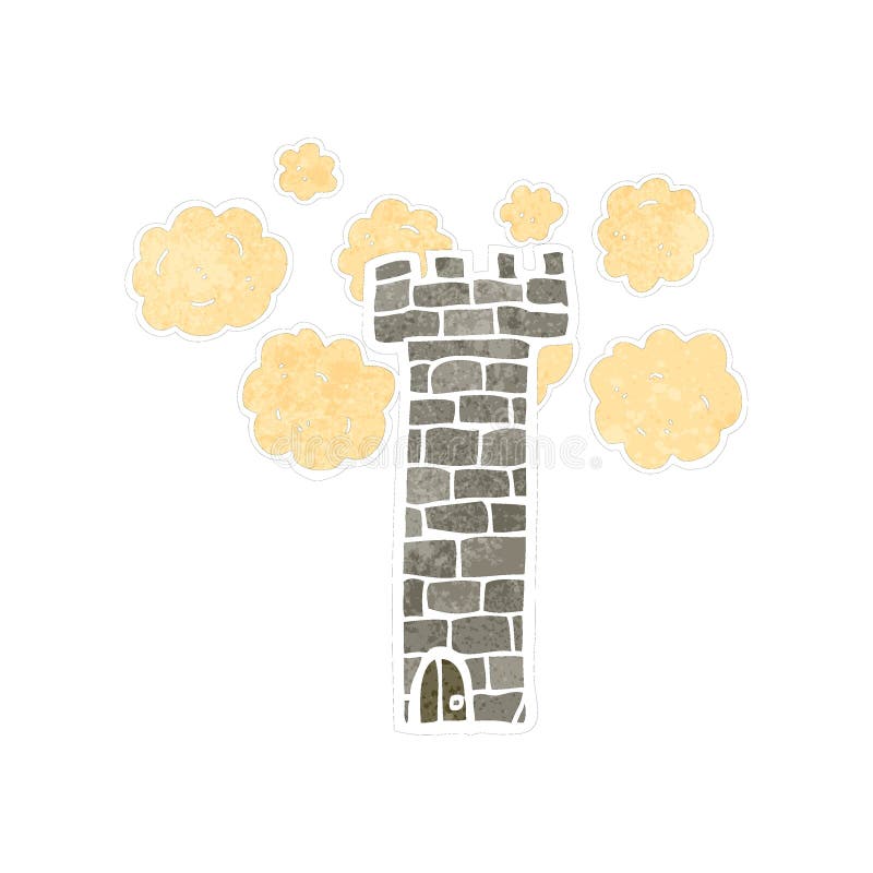 Mittelalterlicher Turm Der Retro- Karikatur Vektor Abbildung ...