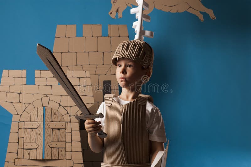 Mittelalterliches Ritterkind Stockbild - Bild von ängstlich ...