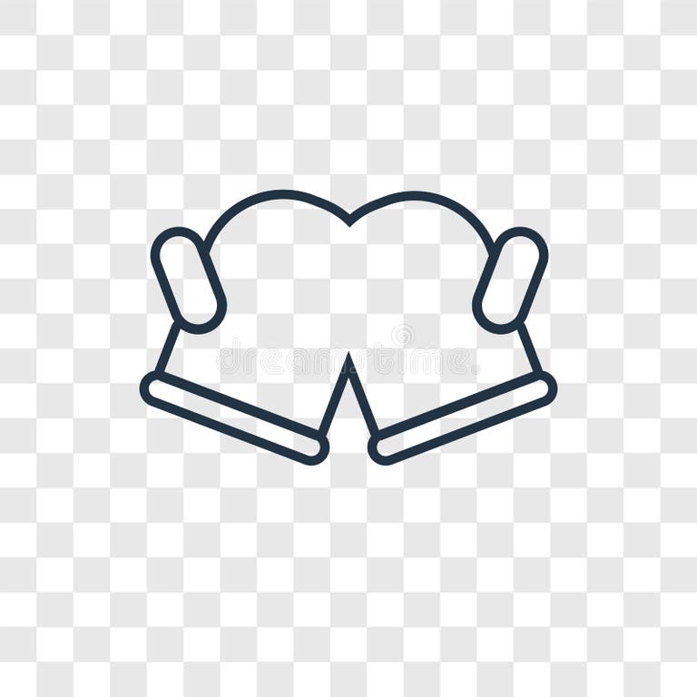 Mitten Concept Vector Linear Icon Isolated on Transparent Background ...