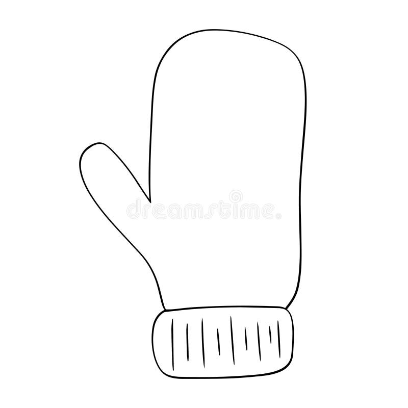 Mitten Line Graphic Illustration. Symbol Vector Hand Drawn Illustration ...