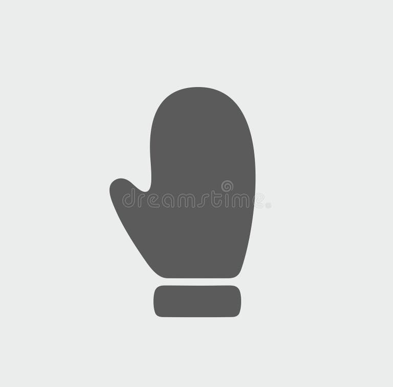 Mitten Line Solid Icon on a Background. Black Symbol Sign Stock Vector ...
