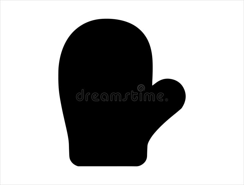 Mitten Silhouette on White Background Stock Vector - Illustration of ...