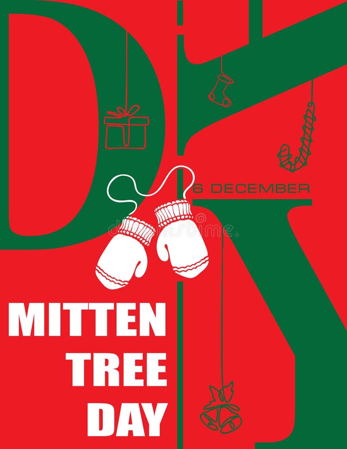 Mitten Tree Day stock vector. Illustration of celebration - 263388921