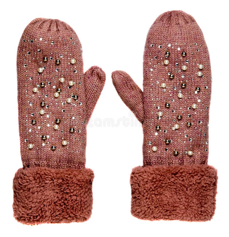 Mittens Isolated on White Background. Knitted Mittens Stock Photo ...