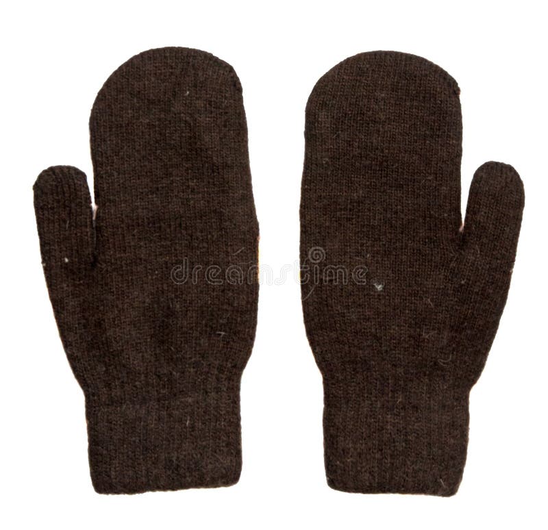 Mittens Isolated on White Background. Knitted Mittens Stock Photo ...