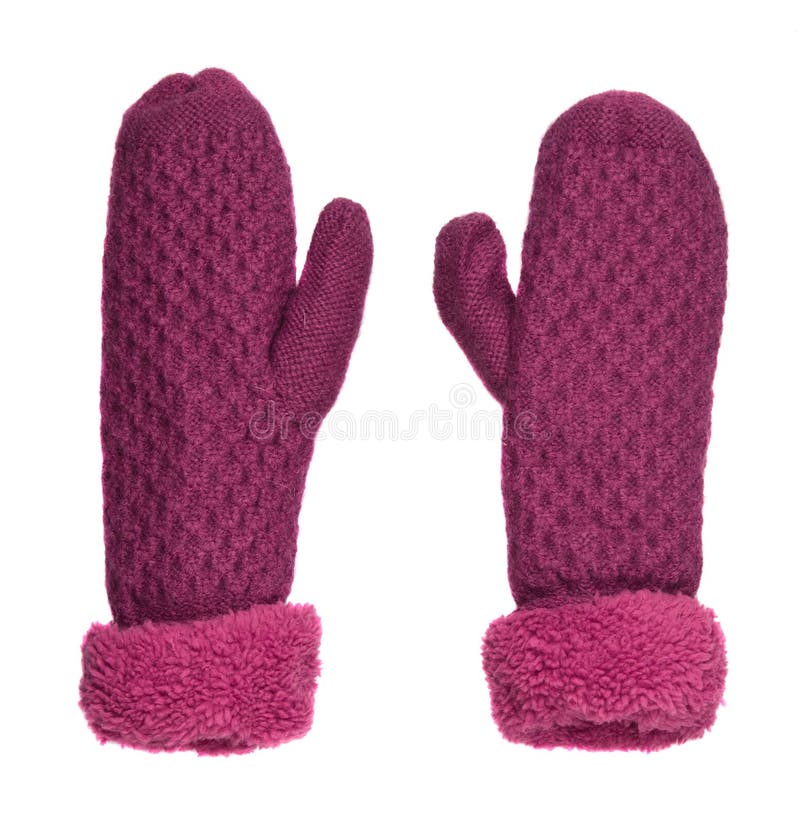 Mittens Isolated on White Background. Knitted Mittens Stock Image ...