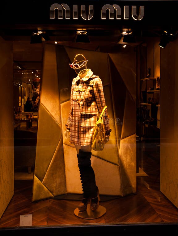 Miu Miu boutique with logo editorial stock photo. Image of label - 16397628