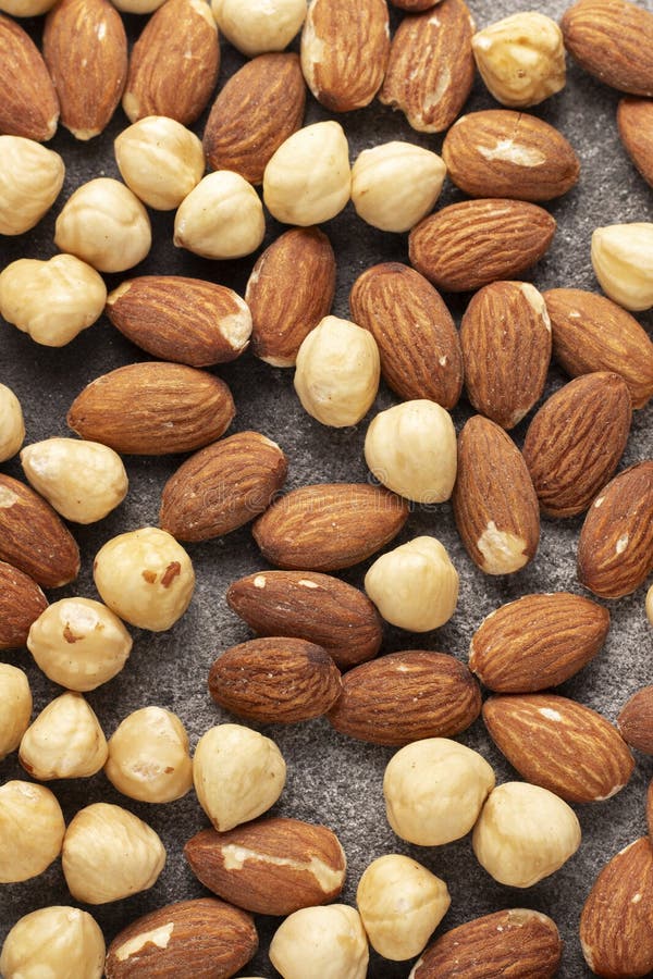 A Mix of Almonds and Hazelnuts Stock Photo - Image of food, organic ...