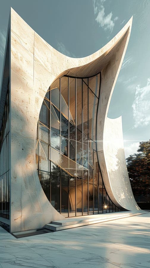 A Mix of Angular and Curved Window Panes Creating a Captivating Visual ...