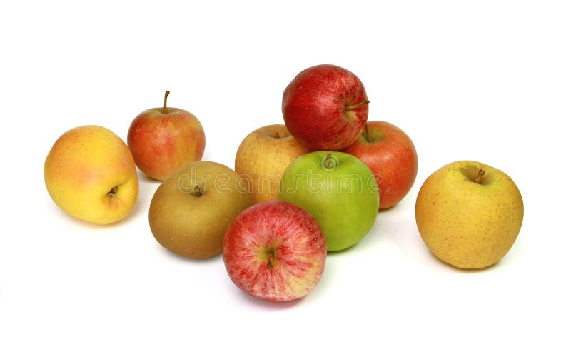 Mix of Apples of Different Varieties Stock Photo - Image of golden ...