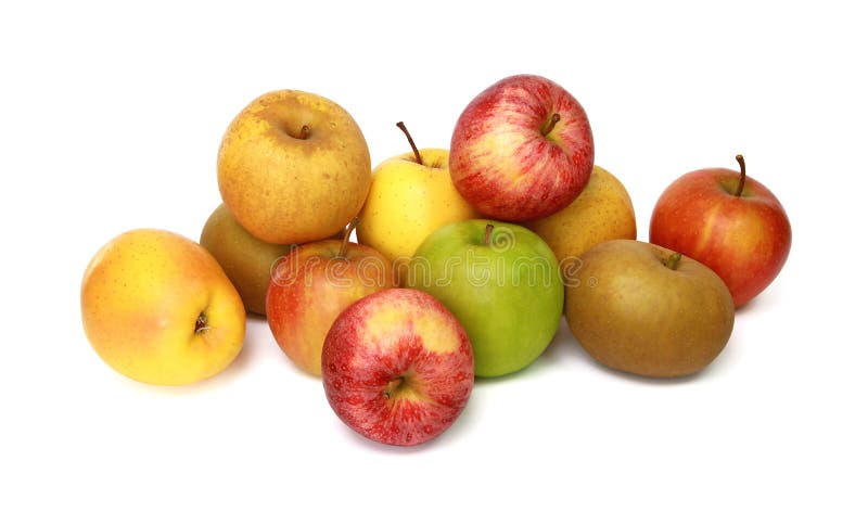 Mix of Apples of Different Varieties Stock Photo - Image of food, green ...