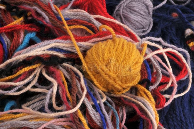Background with a Mixture of Wool of Different Colors in Bulk Stock ...
