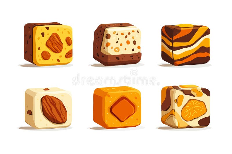 Mix Barfi Meal Barfi Isolated Stock Vector - Illustration of diwali ...