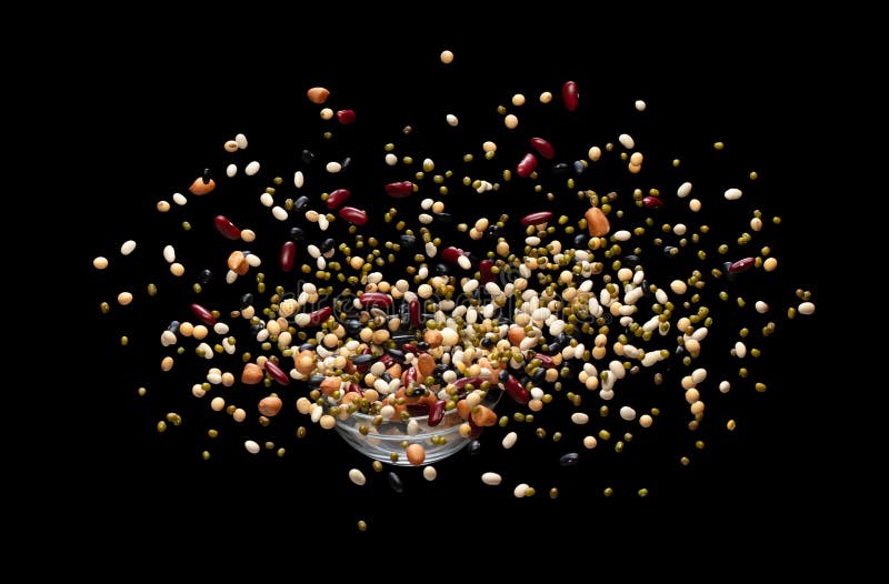 Mix Beans Fall Down Explosion, Several Multi Kind Bean Float Explode ...