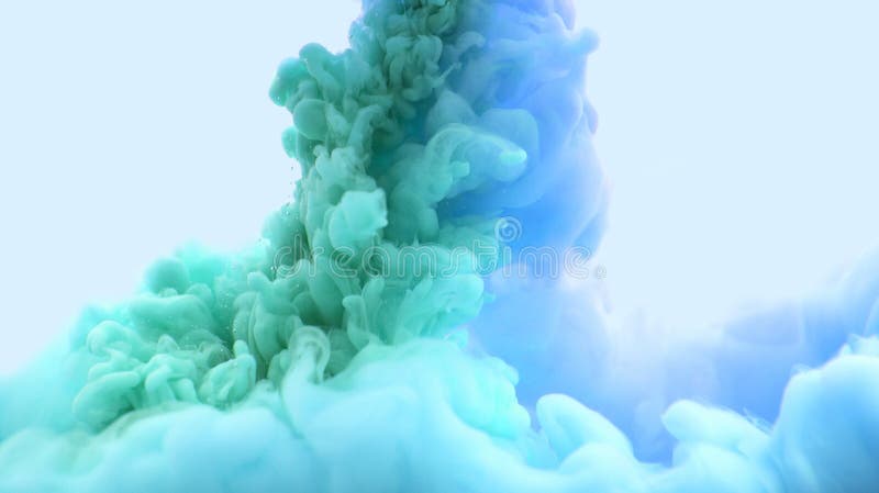 Mix of Blue and Mint Ink in Water Stock Image - Image of abstract ...