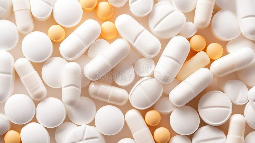 A Mix of Capsules and Tablets Creates a Captivating Pattern of Shapes ...