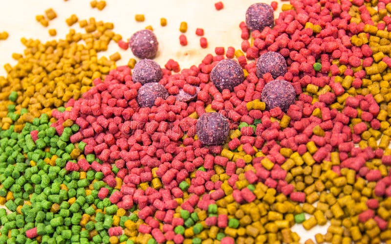 Mix of Carp Baits. Protein Balls and Pellet Stock Image - Image of ...