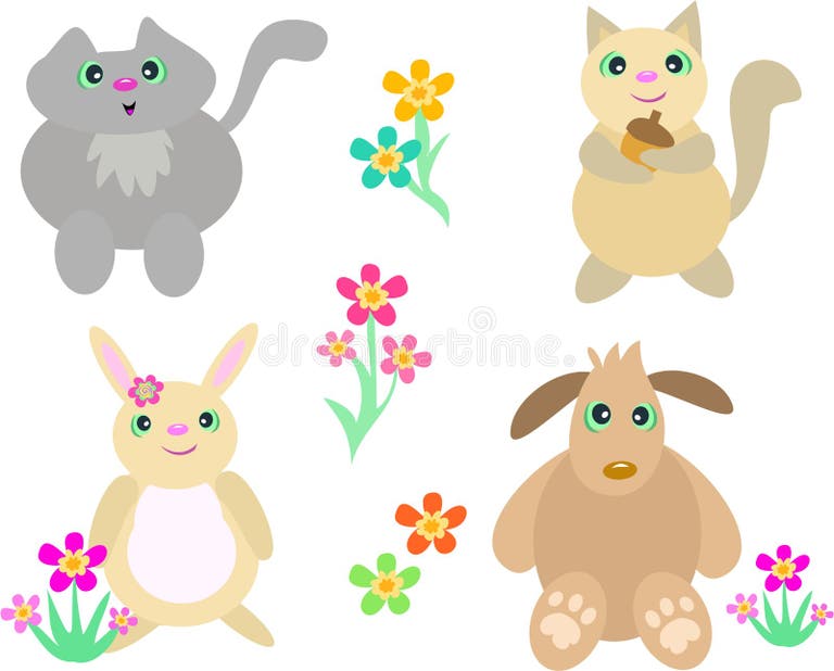 Mix of Cat, Squirrel, Rabbit and Dog Stock Vector - Illustration of ...