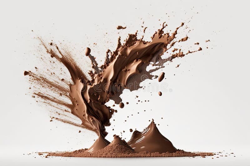 A Mix of Cocoa Powder and Melted Chocolate Splashed Stock Illustration ...