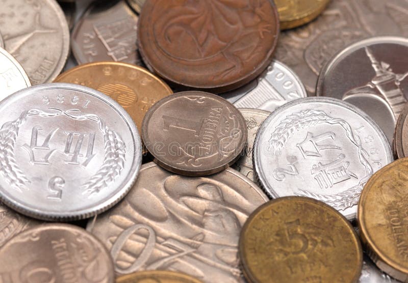 Set of Various Coins from Around the World Stock Image - Image of ...