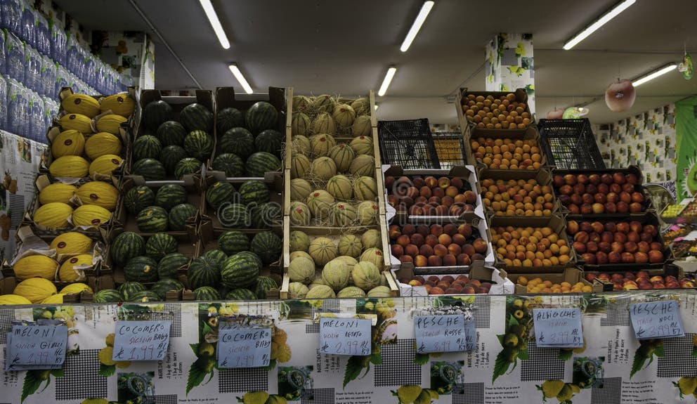 Mix of Colorful Fresh Fruit on the Counter Editorial Stock Photo ...