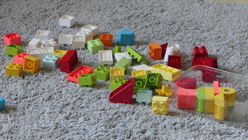 Mix of Colourful Pieces of Lego Sitting on Mat Indoors Editorial Image ...