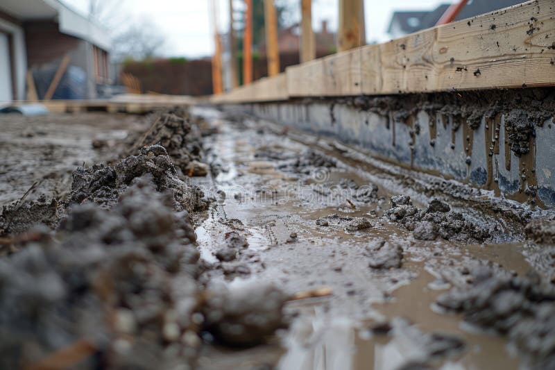 A Mix of Concrete Being Carefully Leveled on the Ground, Showcasing the Precise Work Involved in ...