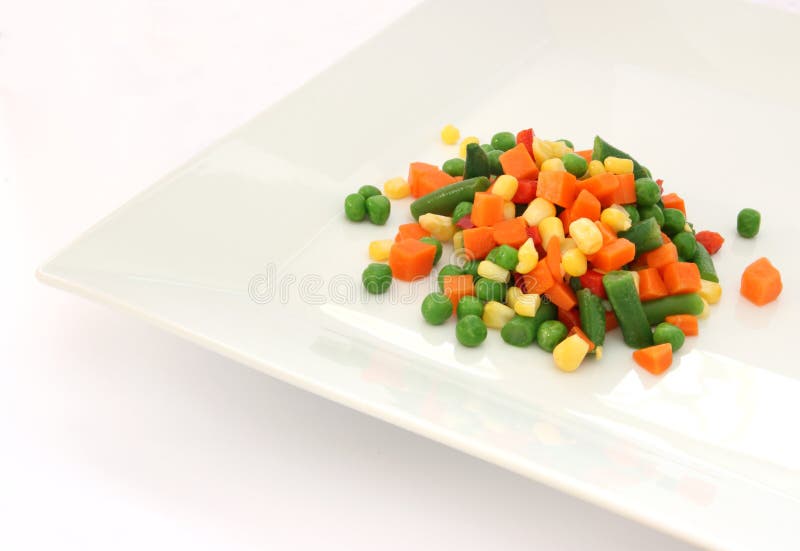 Mix of Cooked Vegetable on Plate Stock Photo - Image of mixture ...
