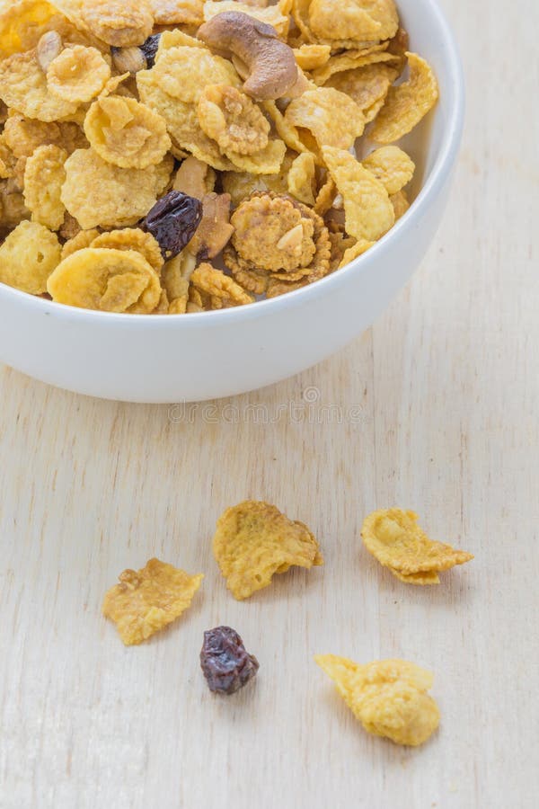 Mix Corn Flakes Cereal Snack Menu Stock Image - Image of flake, white ...