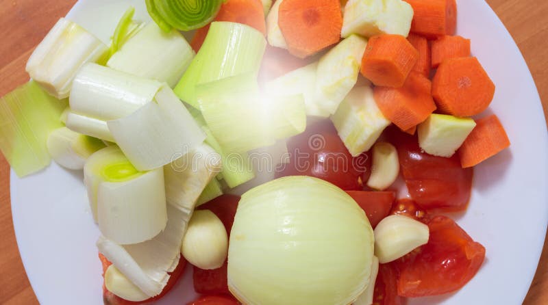 Mix of Cut Vegetables Ready To Cook Stock Photo - Image of cookery ...