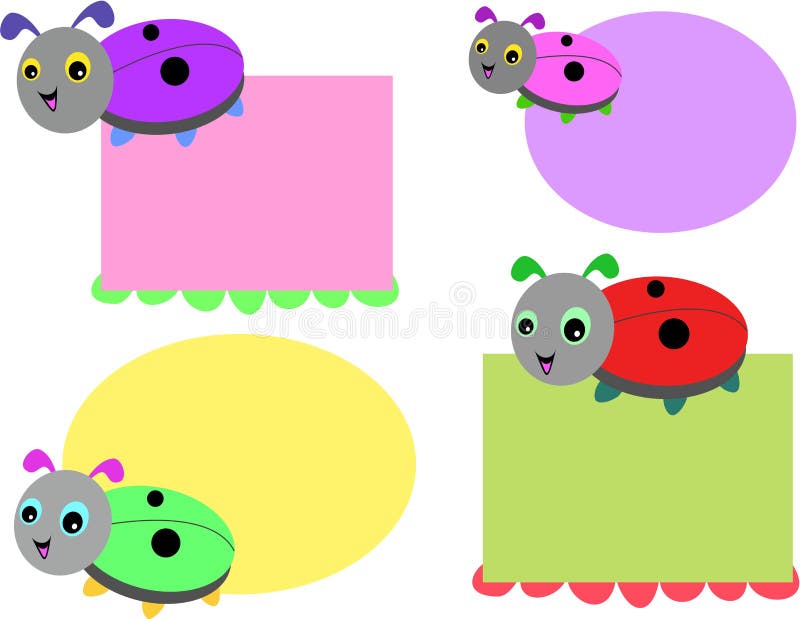 Mix of Cute Bug Tags stock vector. Illustration of sweet - 14148846