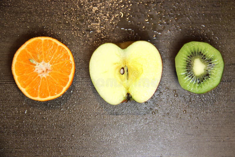 Mix of Cuted Fruits View Above Stock Photo - Image of frutis, fresh ...
