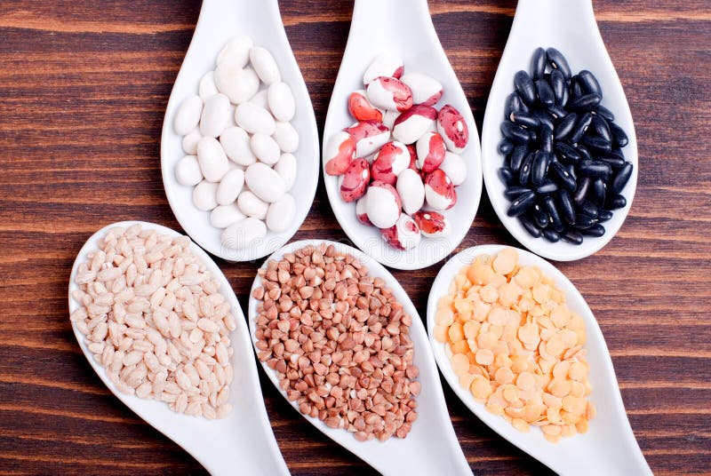Mix of Different Cereals on the Board Dietetic Food Stock Photo - Image ...
