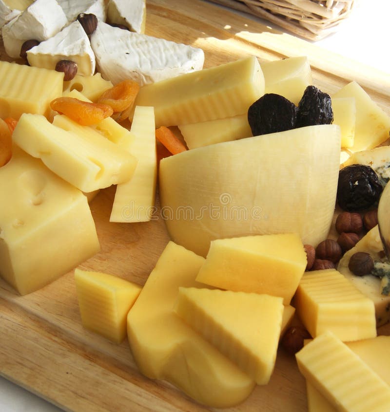 Mix of Different Cheese on the Table Stock Photo - Image of fruit ...