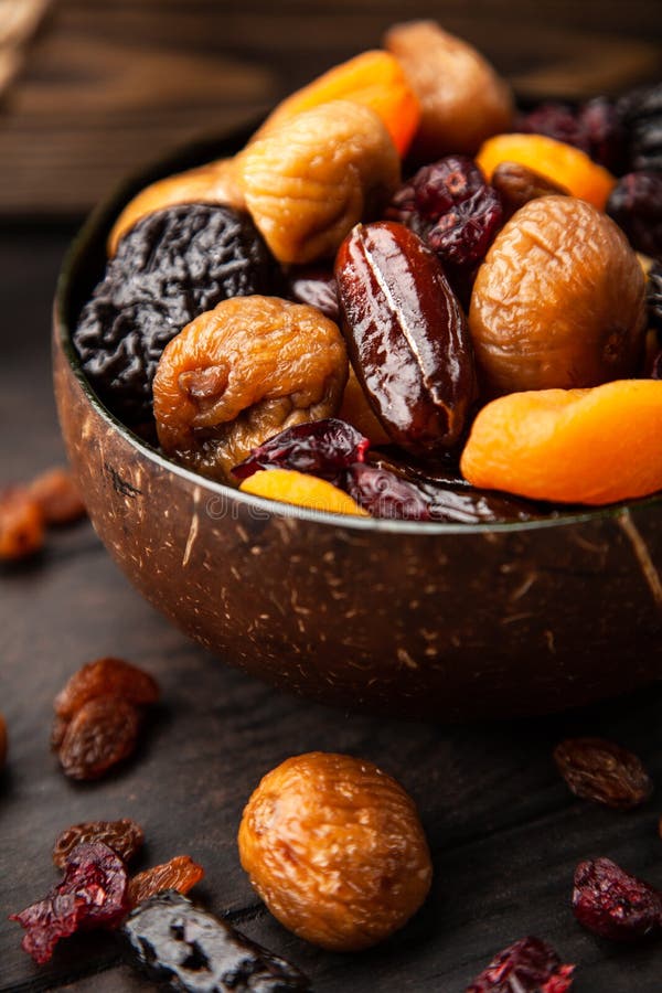 A mix of dried fruit stock photo. Image of exotic, nutrition - 117884684