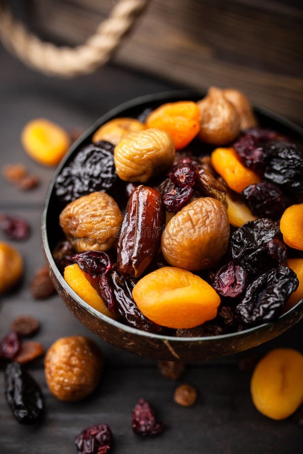 A mix of dried fruit stock image. Image of natural, brown - 117885355