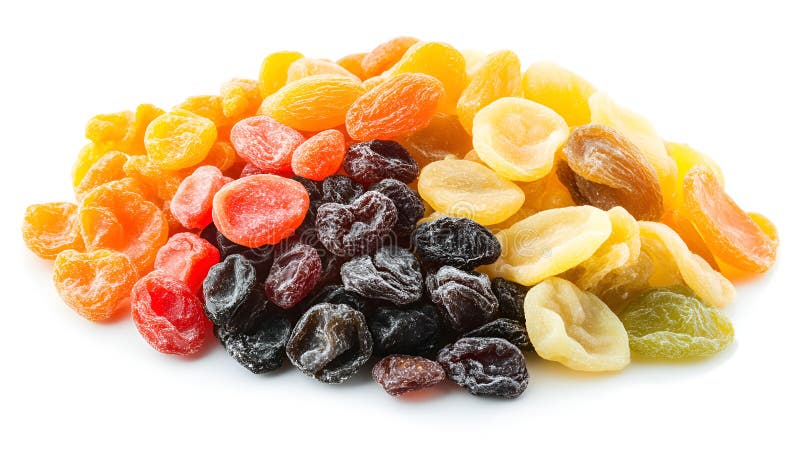 Mix of Different Dried Fruits Isolated on White Stock Photo - Image of ...