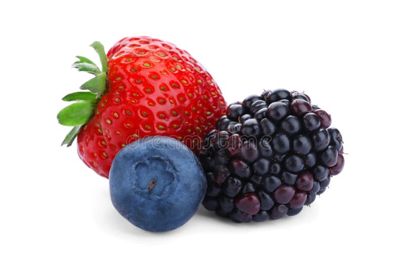Mix of Different Fresh Berries Isolated Stock Image - Image of ...