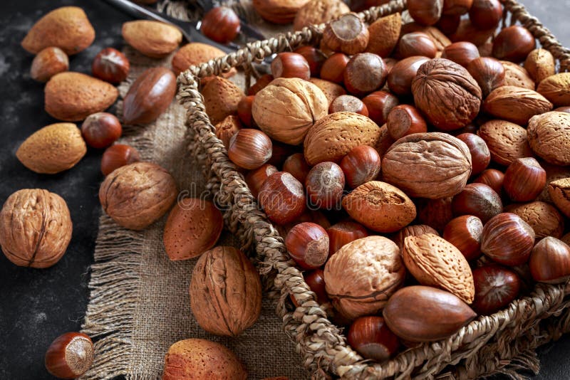 Mix of Different Kinds of Nuts in Shell Stock Image - Image of mixed ...