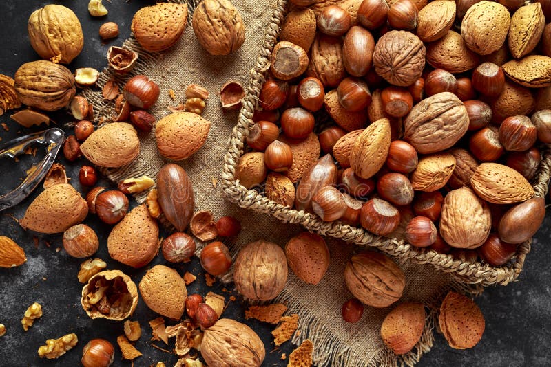 Mix of Different Kinds of Nuts in Shell Stock Photo - Image of autumn ...