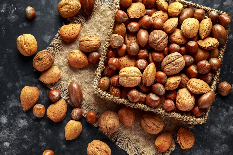 Mix of Different Kinds of Nuts in Shell Stock Image - Image of mixed ...