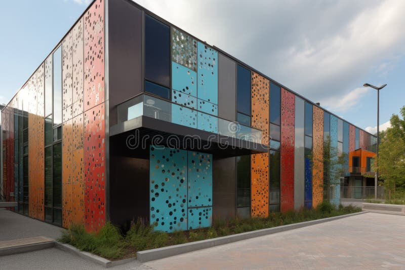A Mix of Different Materials and Colors on a Modern Building Stock ...