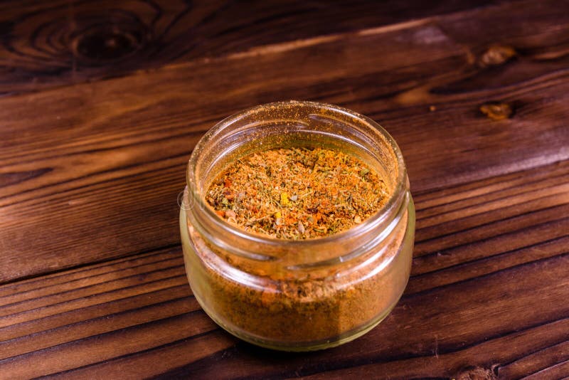 Mix of Different Seasonings in Glass Jar Stock Photo - Image of meal ...