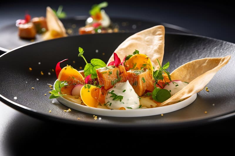 Mix of Different Snacks and Appetizers on a Plate Stock Illustration ...