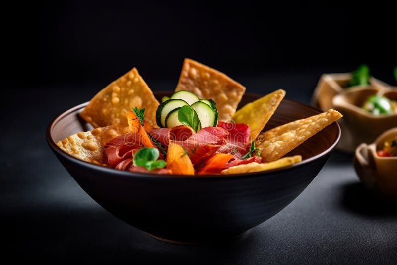 Mix of Different Snacks and Appetizers on a Plate Stock Photo - Image ...