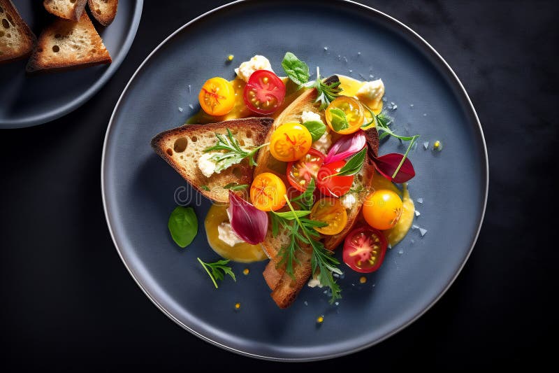 Mix of Different Snacks and Appetizers on a Plate Stock Photo - Image ...