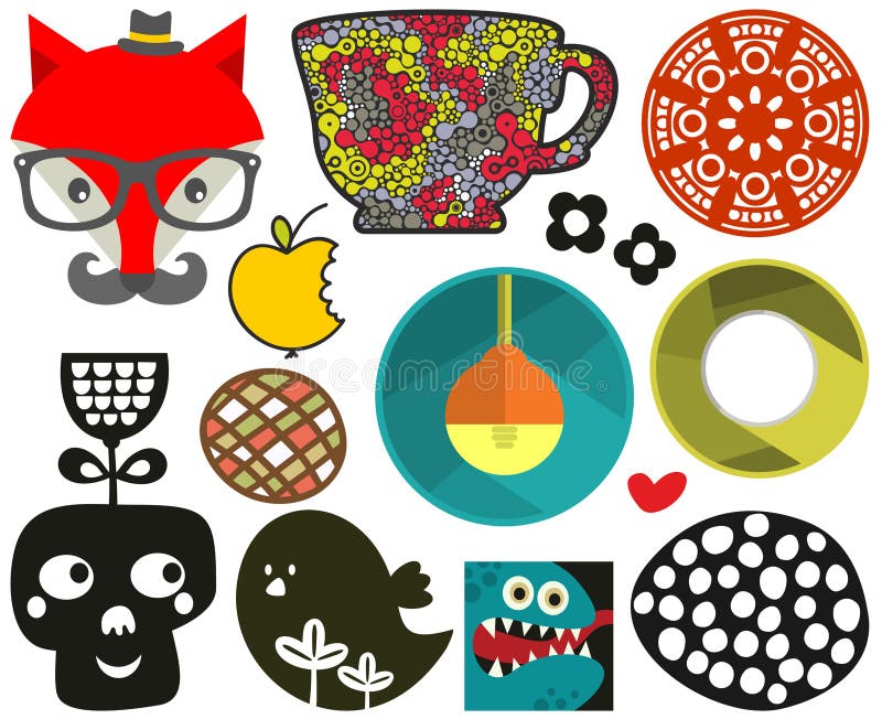 Mix of Different Vector Images.vol.72 Stock Vector - Illustration of ...