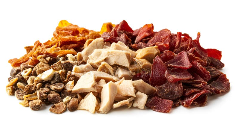 Mix of Dried Meat Jerky . from Chicken , Beef and Pork Stock Image ...