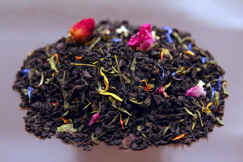 Mix Dry Tea with Different Ingredients and Additives Stock Image ...