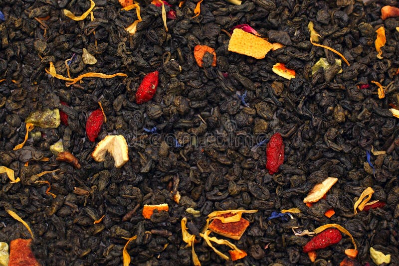 Mix Dry Tea with Different Ingredients and Additives Stock Image ...